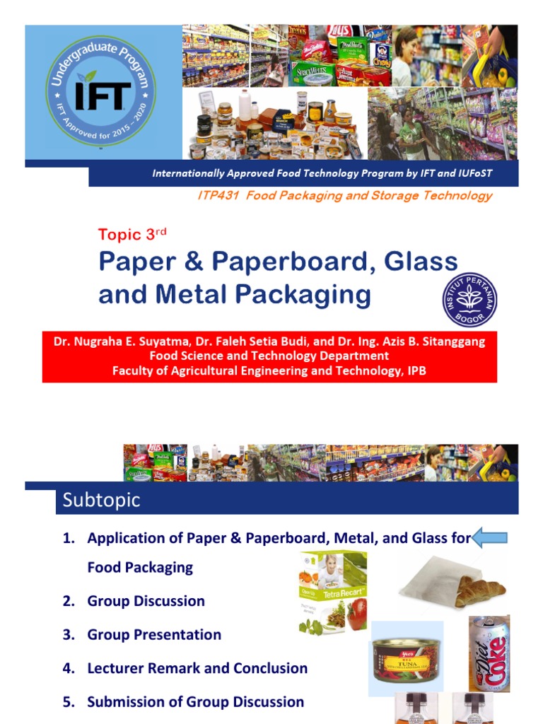 03 Paper Paperboard, Metal, Glass Packaging | PDF