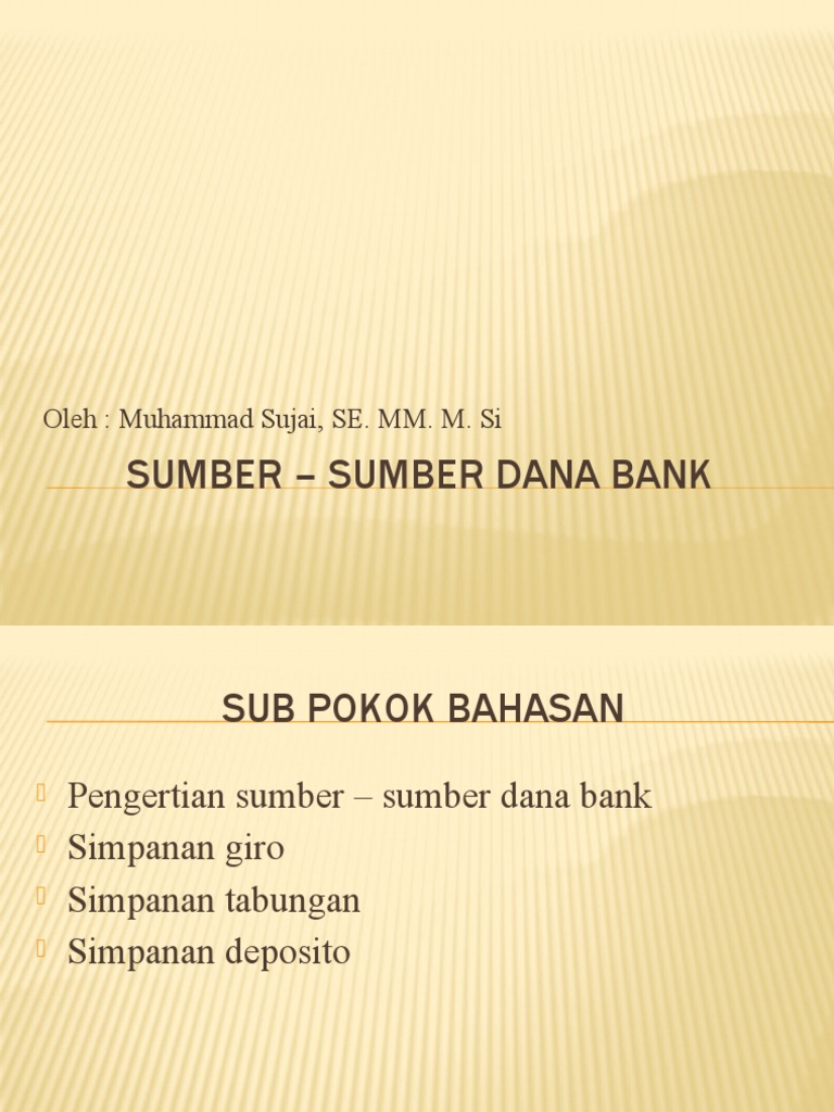 Sumber - Sumber Dana Bank-1 | PDF