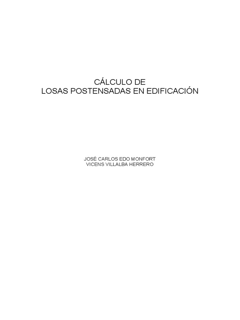 Cálculo De Losas Postesadas Pdf Hormigón Hormigón Pretensado