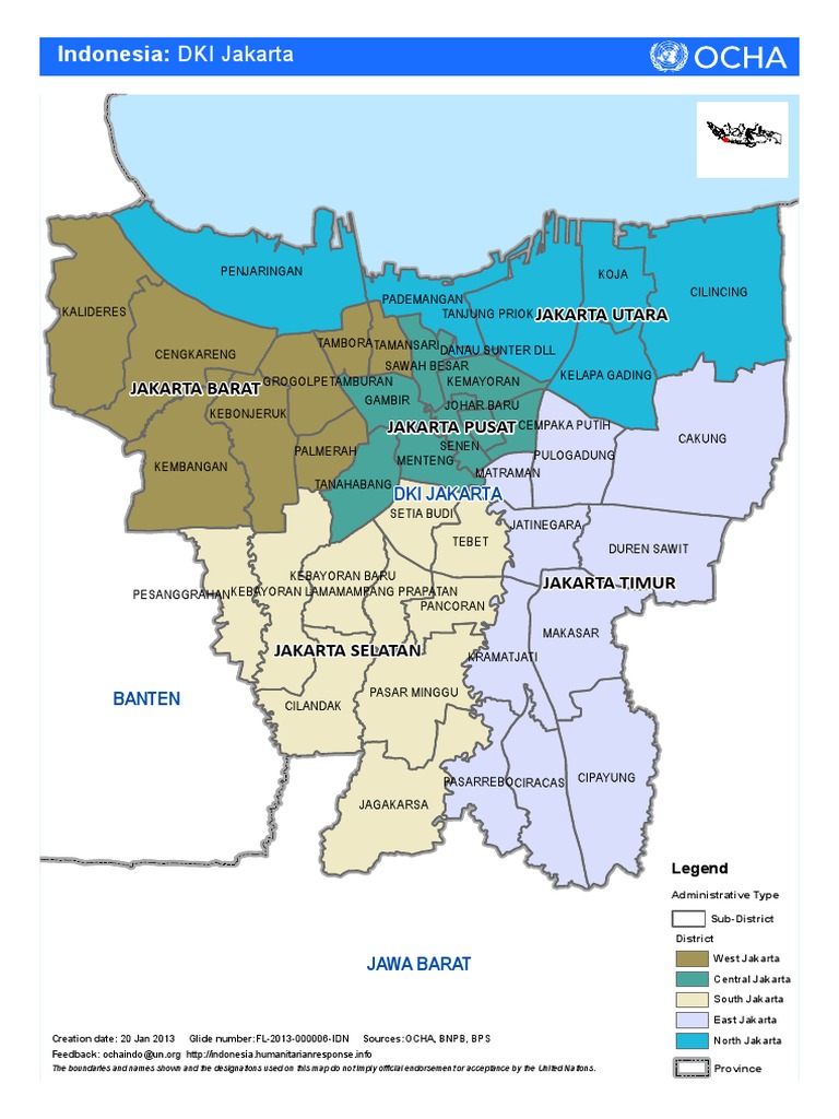 Jakarta Districts and Sub-Districts Map | PDF | Jakarta