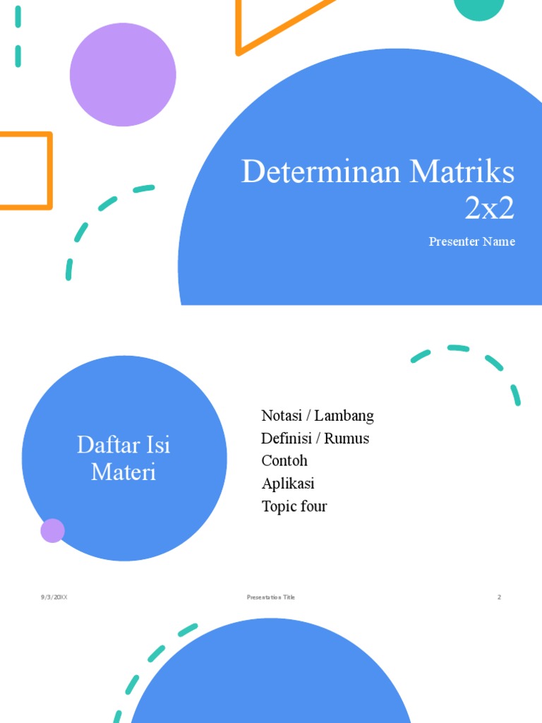 Determinan Matriks 2x2 | PDF