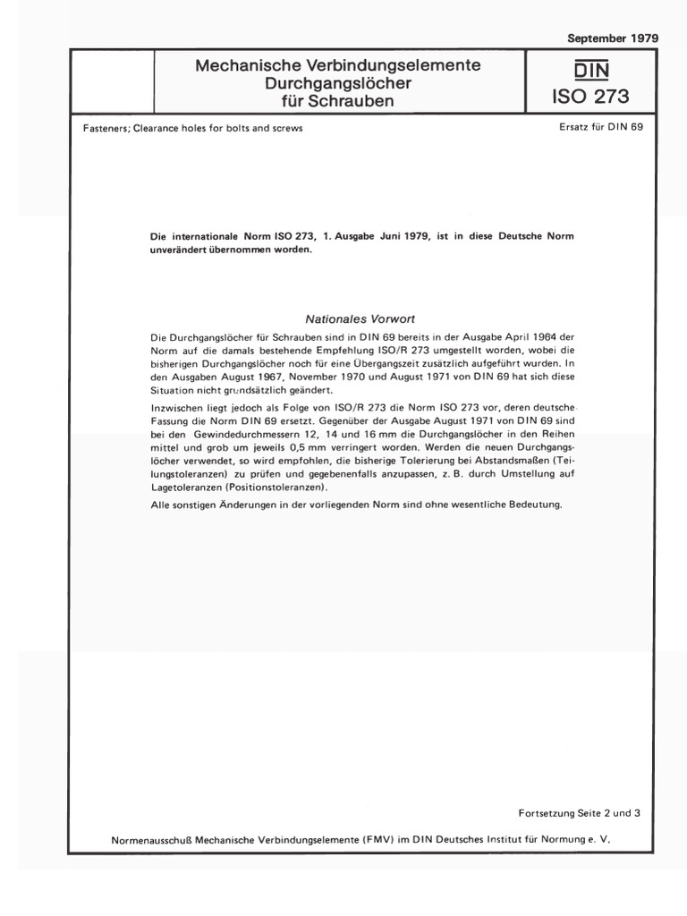 Din Iso 273 1979-09 | PDF