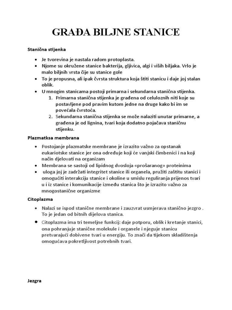 Građa Biljne Stanice | PDF