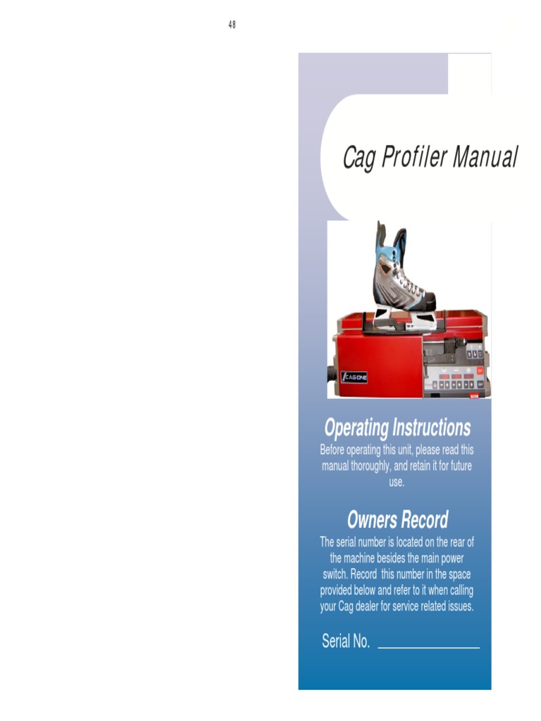Profiler Manual | PDF | Grinding (Abrasive Cutting) | Vacuum Cleaner