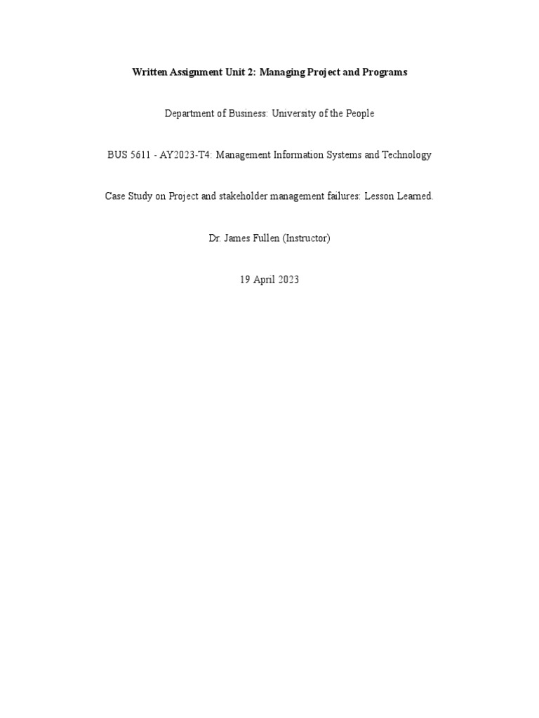 Written Assignment Unit 2 Bus 5611 | PDF | United States Department Of ... Written Assignment Unit 2 Bus 5611 | PDF | United States Department Of ...