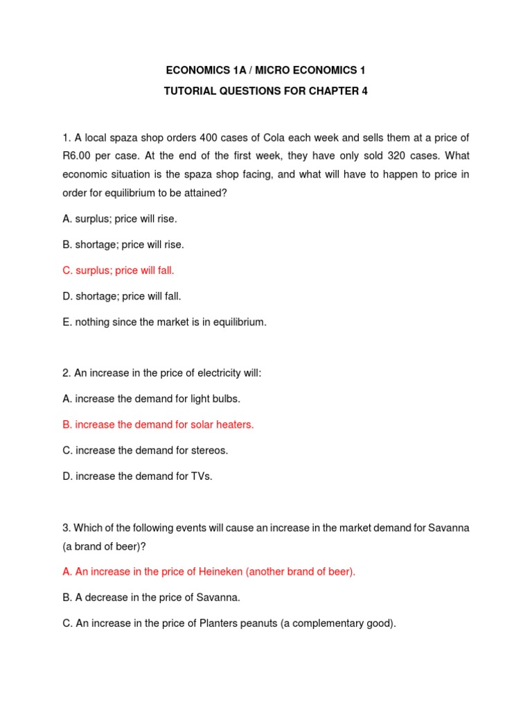 Chapter 4 Multiple Choice Questions and Short Questions | PDF