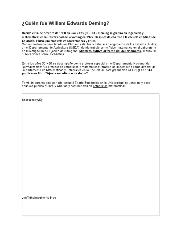 Quién Fue William Edwards Deming | PDF