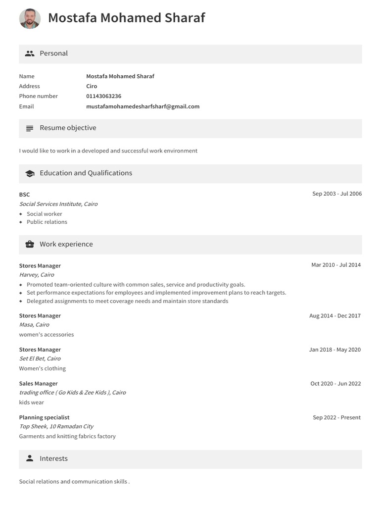 CV Mostafa Mohamed Sharaf #1 | PDF
