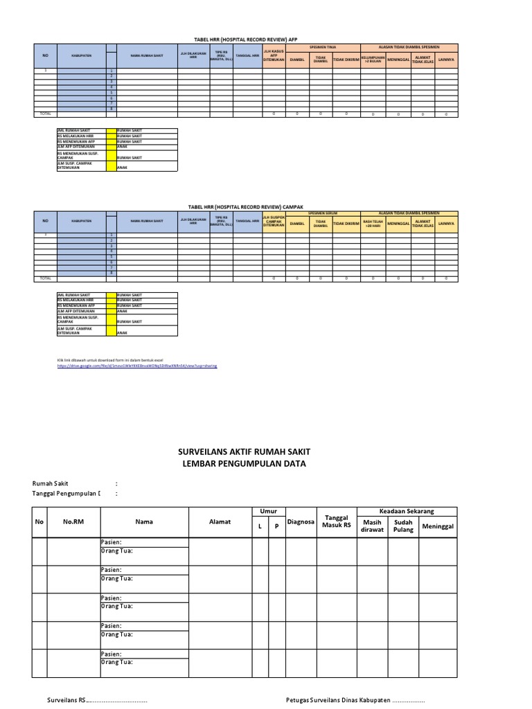 Form HRR Dan Surveilans Aktif | PDF