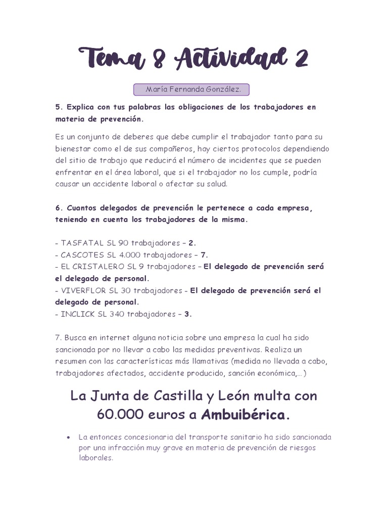 Actividad 2 Tema 8 FOL | PDF