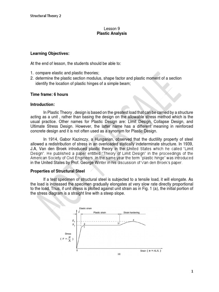 Lesson 10 Plastic Analysis | PDF