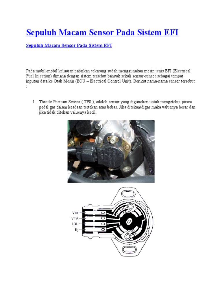 Sepuluh Macam Sensor Pada Sistem EFI | PDF