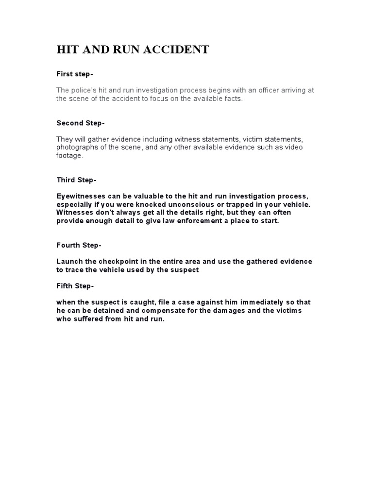 Hit and Run Accident | PDF