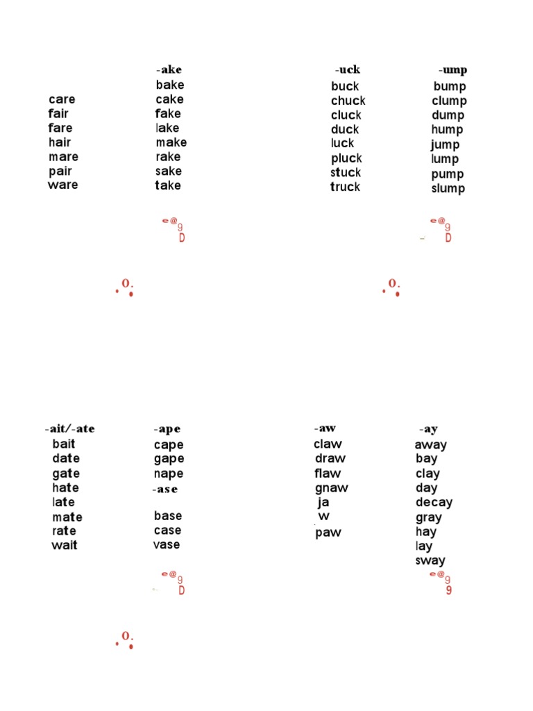 WORD FAMILIES (Free) A | PDF