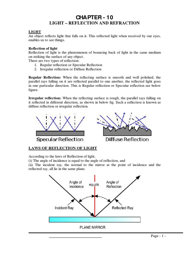 Physics Class X For 2017 18 5 42 | PDF | Reflection (Physics) | Mirror