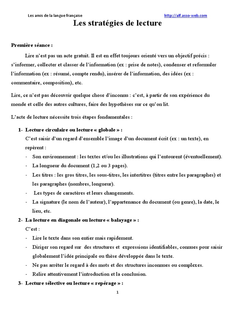 Les Strat Gies Lecture | PDF | Livres