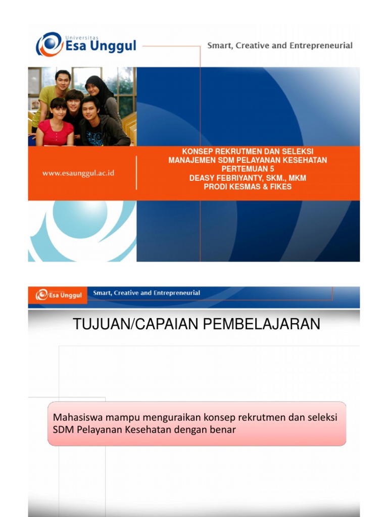 UEU Manajemen SDM Pelayanan Kesehatan Pertemuan 5 | PDF