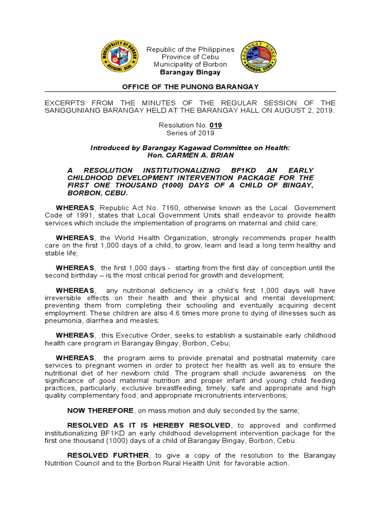 019-2020 BF1KD-01 | PDF | Child Development | Malnutrition