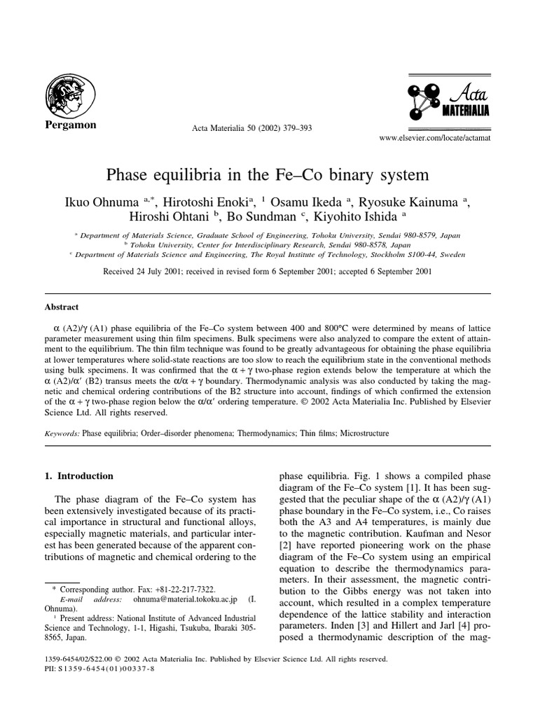 Fe-Co Equi - Phase | PDF