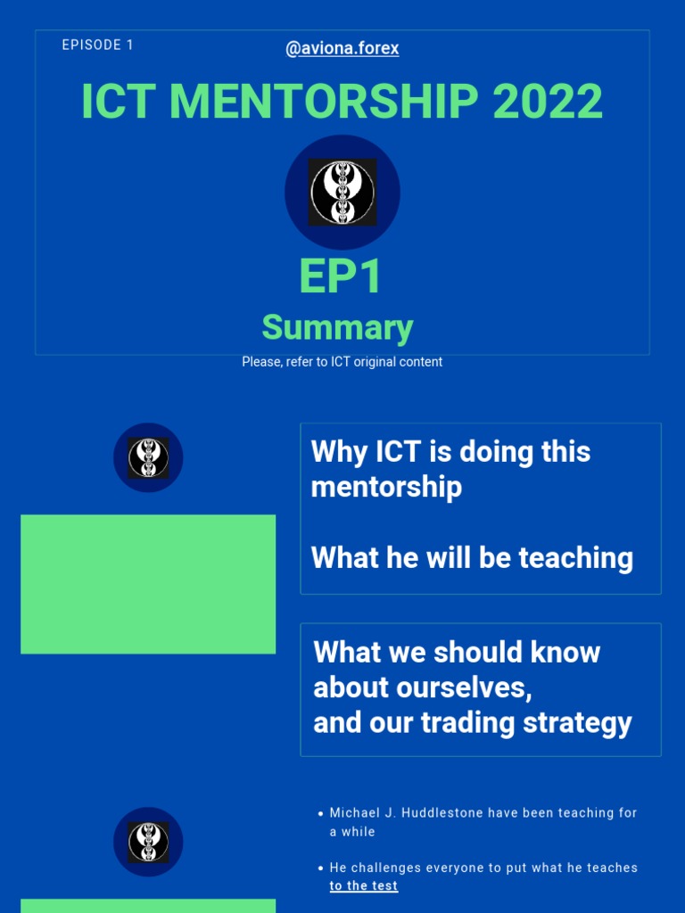 ICT Mentorship EP1 Summary | PDF
