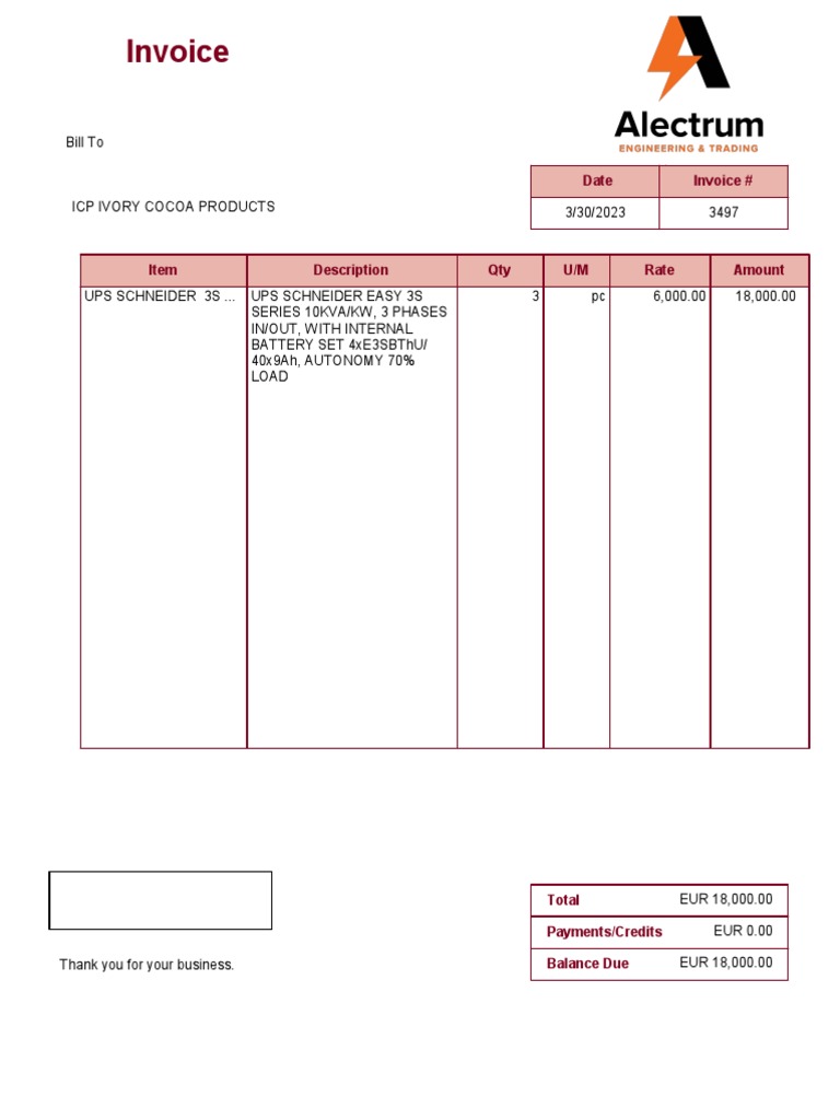 Inv 3497 Icp Ups | PDF