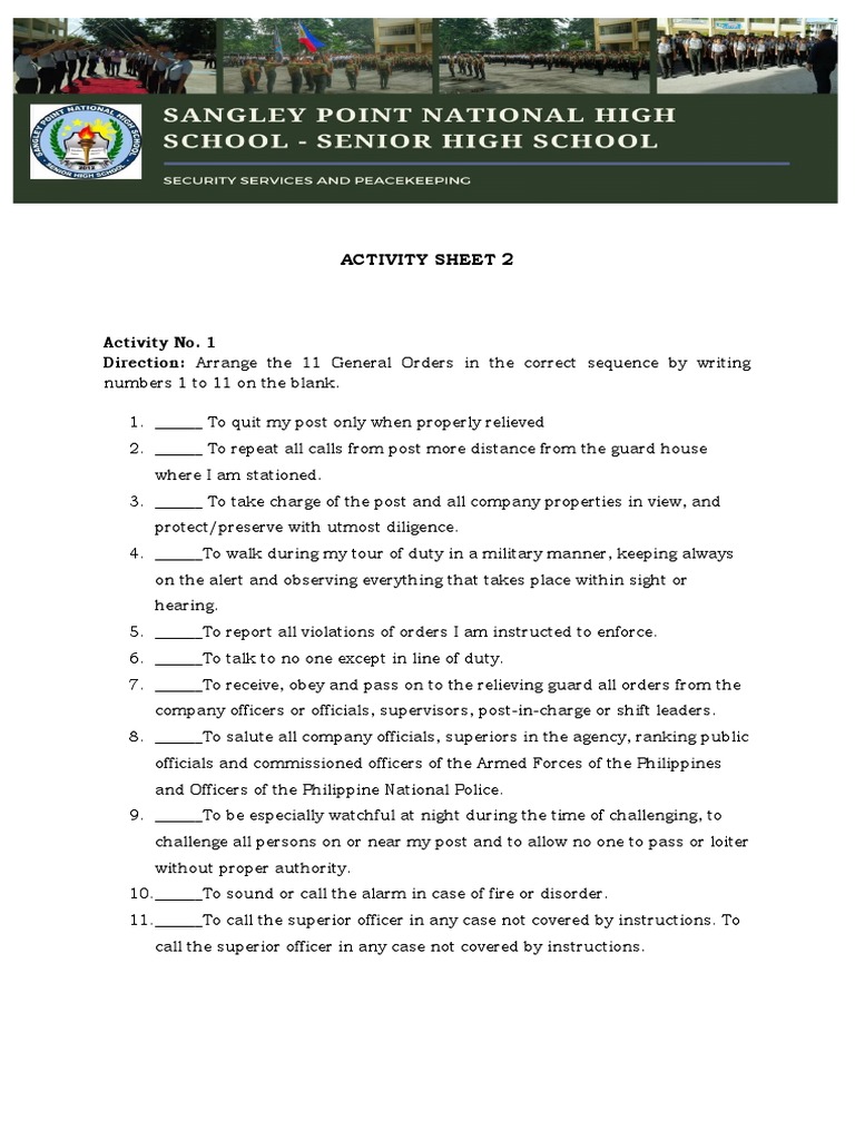 Activity Sheet SSP 2 | PDF | Security Guard | Government