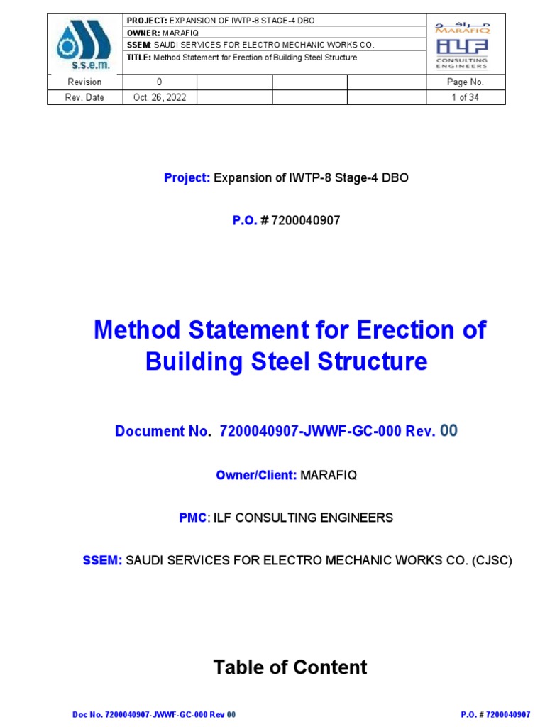 Steel Structure Erection | PDF | Specification (Technical Standard) | Column