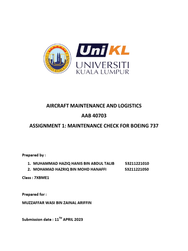 Assignment 1 - Maintenance Check B737 | PDF | Federal Aviation ...