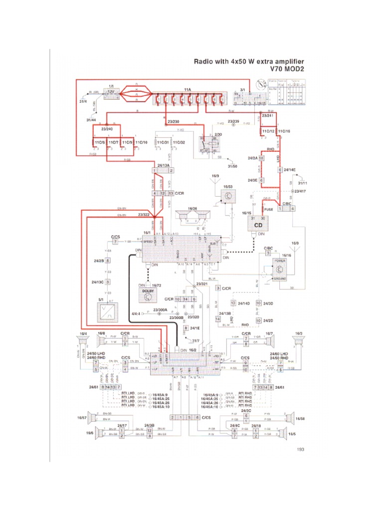 98 V70 Radio with AMP and Dolby | PDF