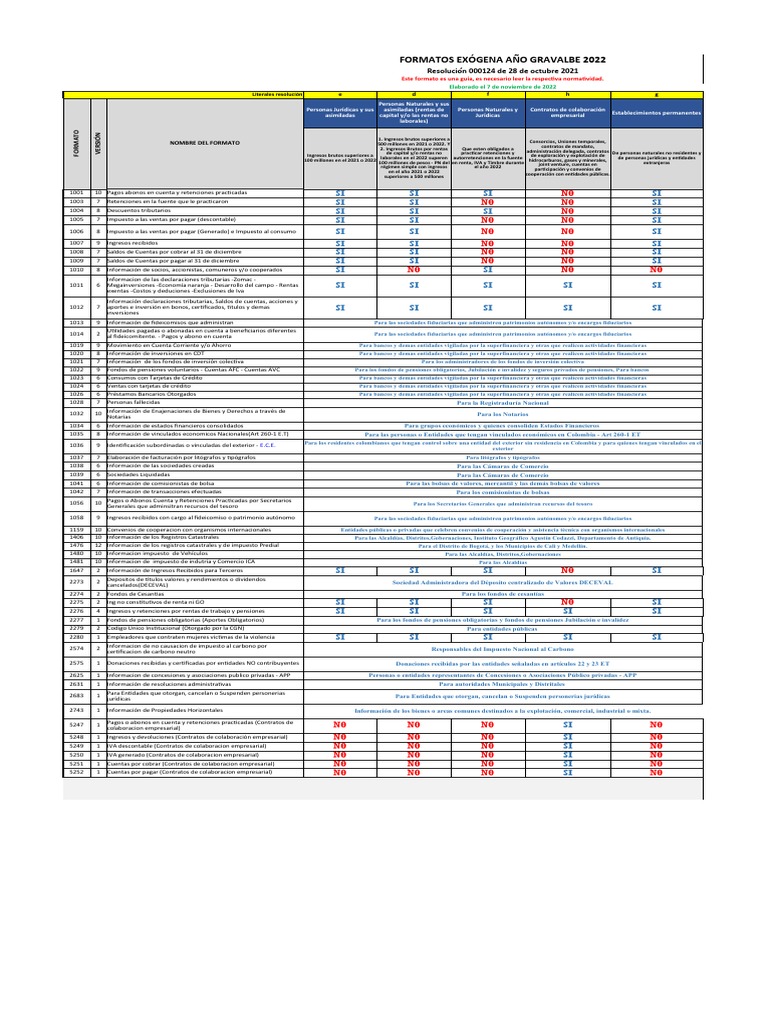 Formatos Exógena 2022: Guía Completa | PDF