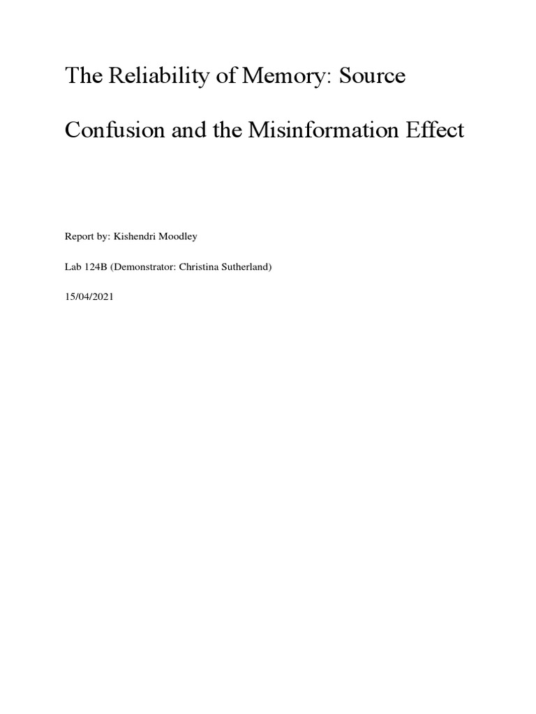 Psyc Lab Report 1 | PDF