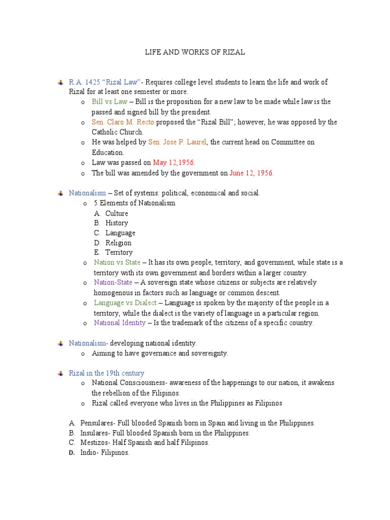Life and Works of Rizal Reviewer | PDF | Philippines