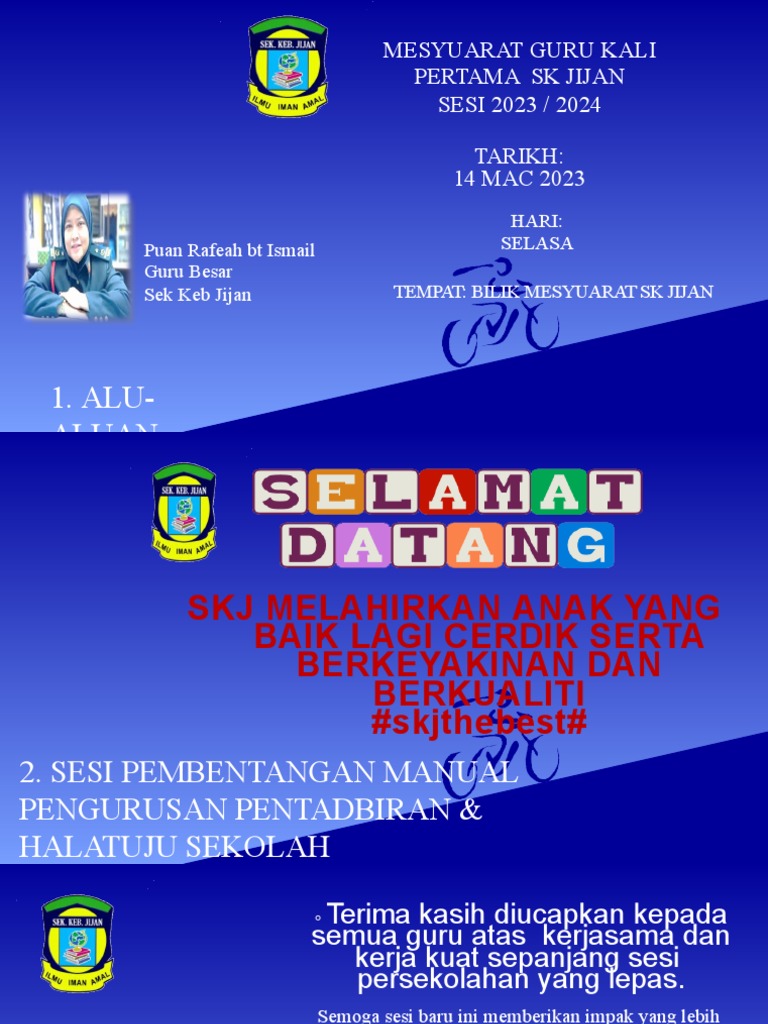 Slaid Mesyuarat Guru Bil 1 2023 - 1 | PDF