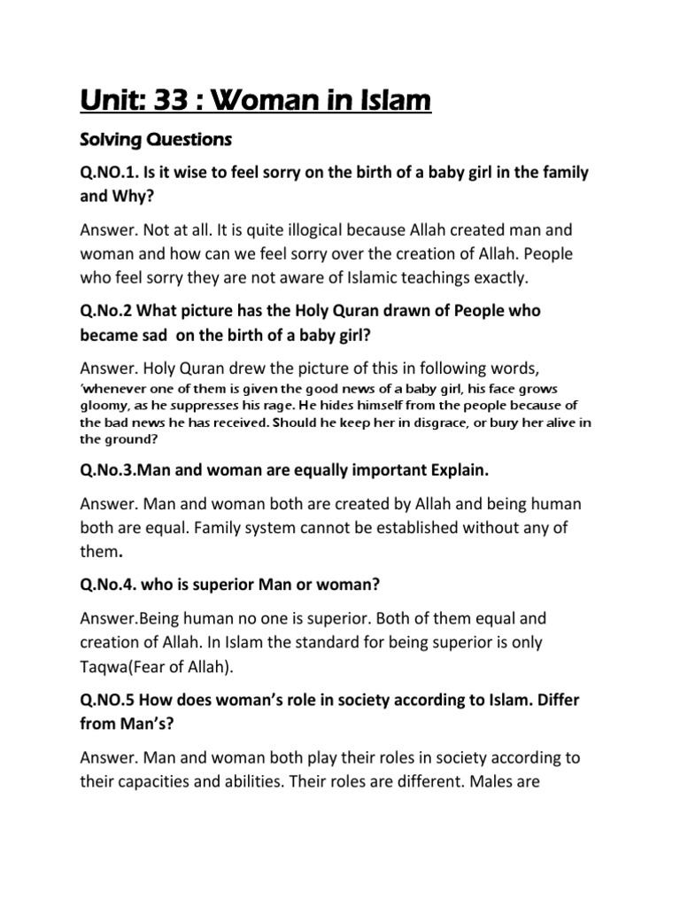 Questions Woman in Islam | PDF | Modesty | Abrahamic Religions