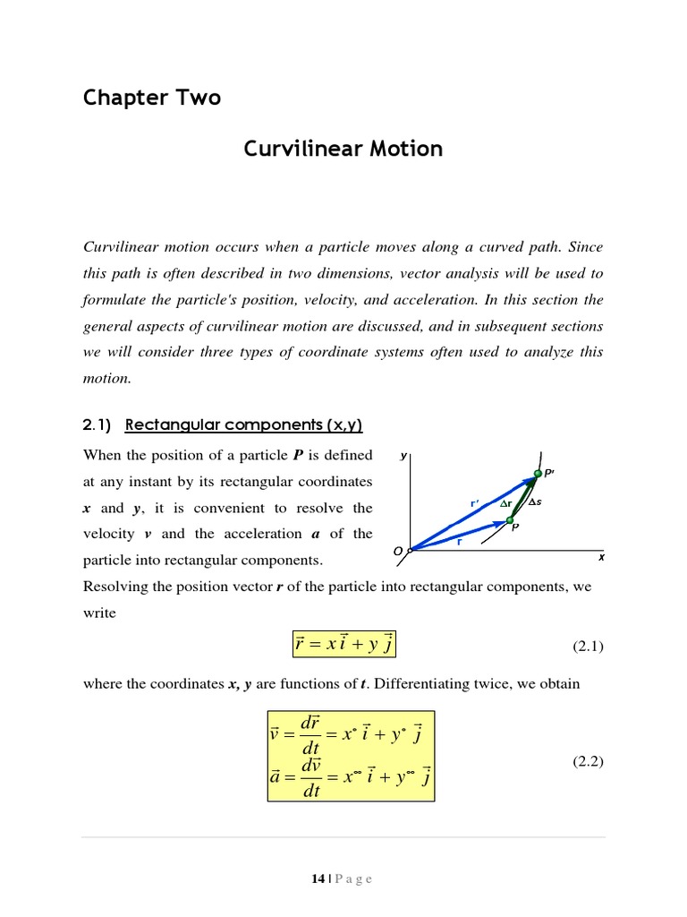 2 - Chapter Two - Curviilinear Motion | PDF | Acceleration | Euclidean Vector
