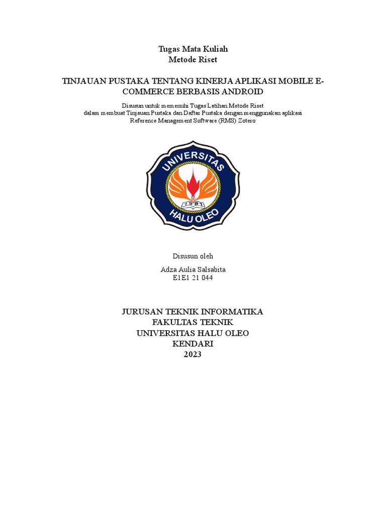 Tugas Mata Kuliah Metode Riset | PDF