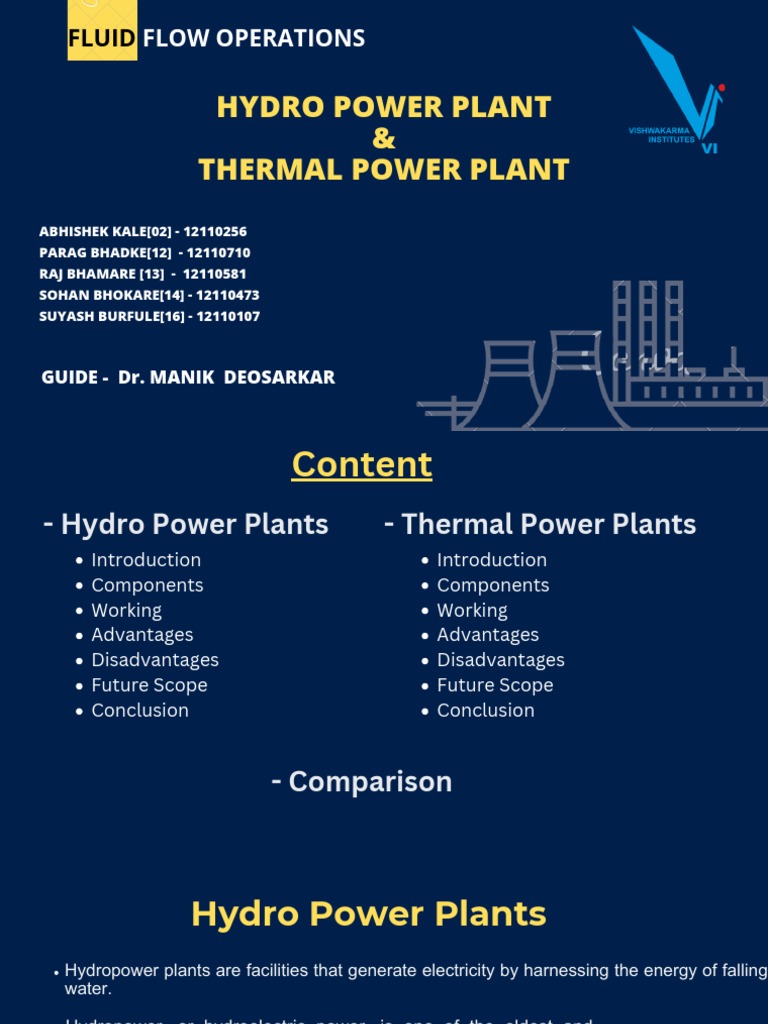 Comparison of Hydro and Thermal Power Plants | PDF | Hydroelectricity ...
