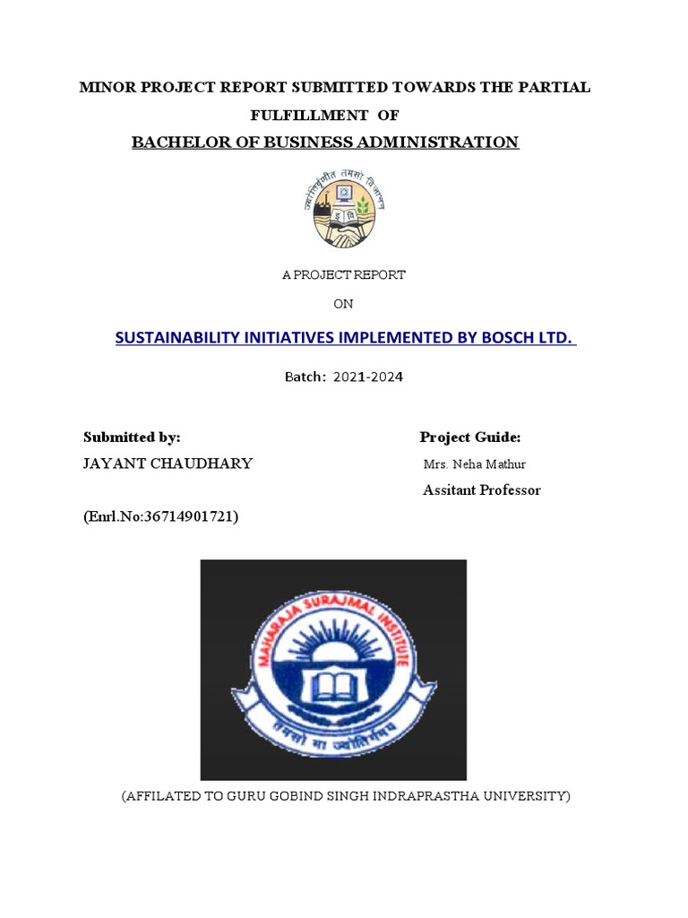 Bba Project 2 | PDF | Sustainability | Swot Analysis
