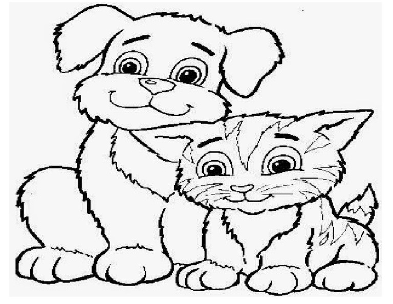 Caine Si Pisica de Colorat | PDF