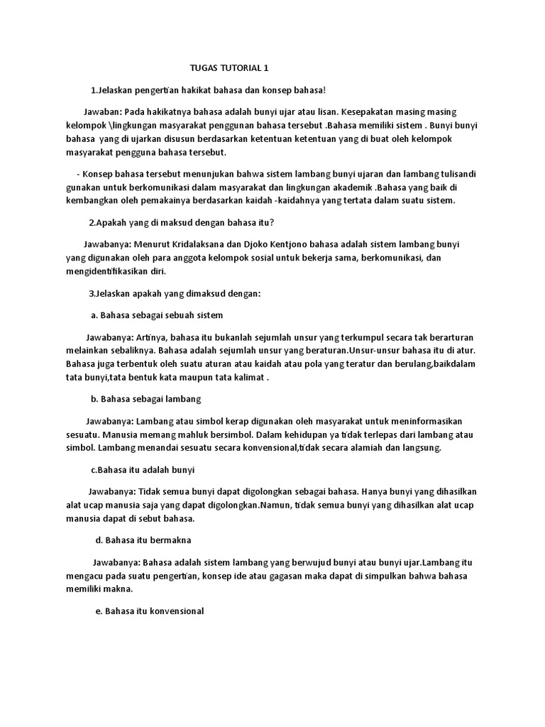 Tugas Tutorial 1 | PDF | Karier & Perkembangan | Kajian Bahasa Asing