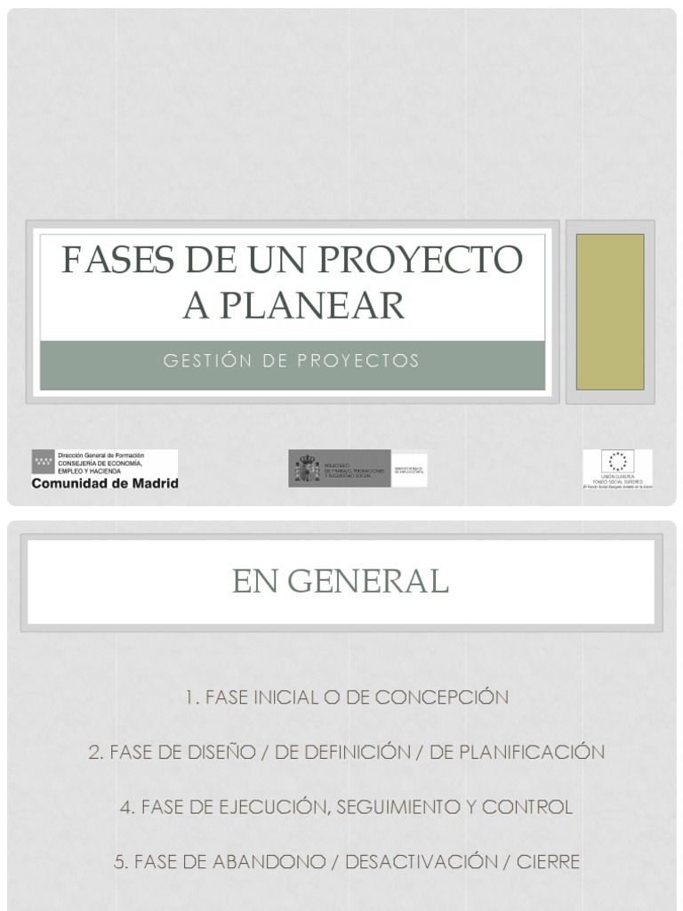 03-Fases de Un Proyecto A Planear | PDF | Planificación | Diseño