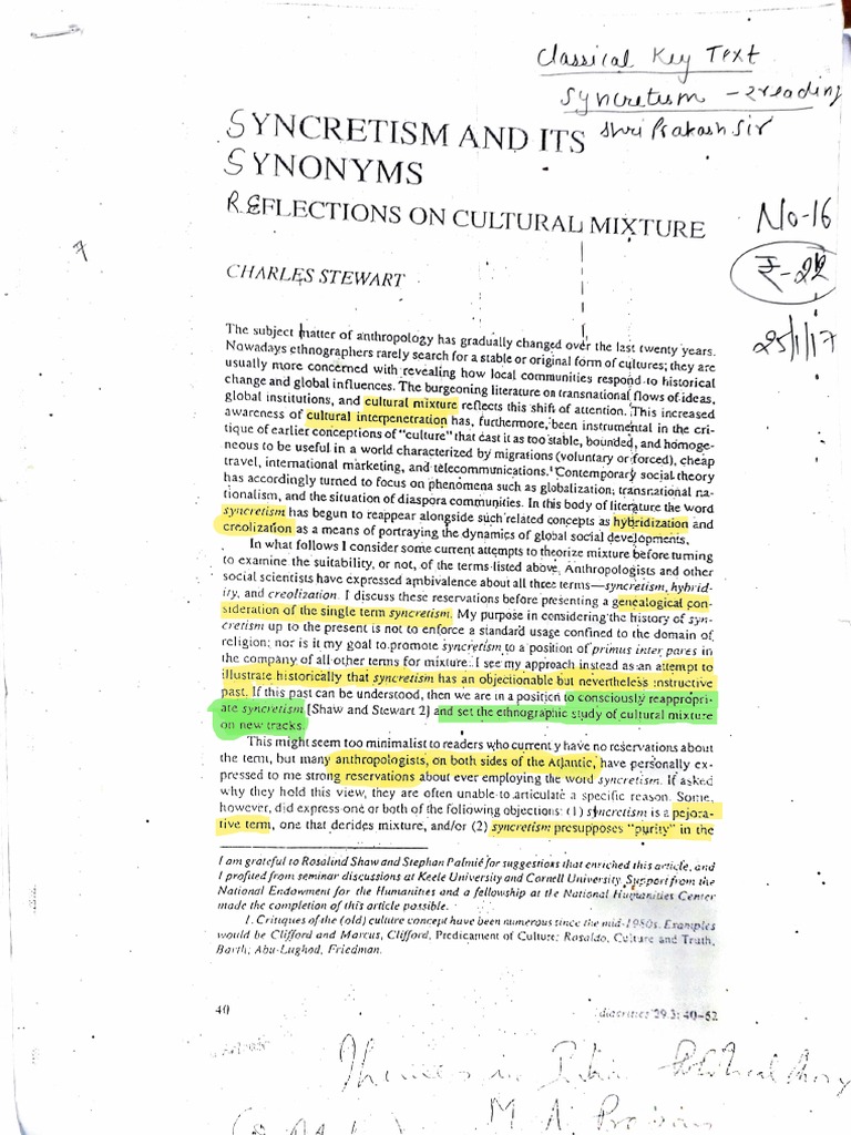 Syncretism | PDF | Social Science | Religion & Spirituality