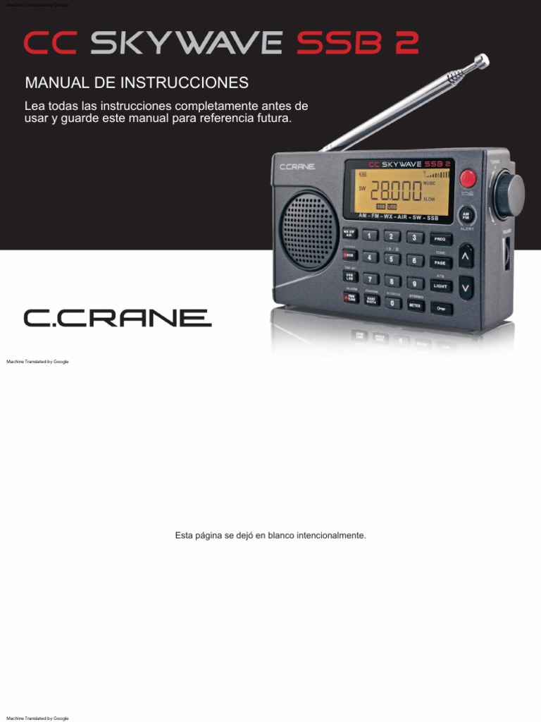 CC Skywave SSB 2 Instruction Manual | PDF | Radio | Alta frecuencia