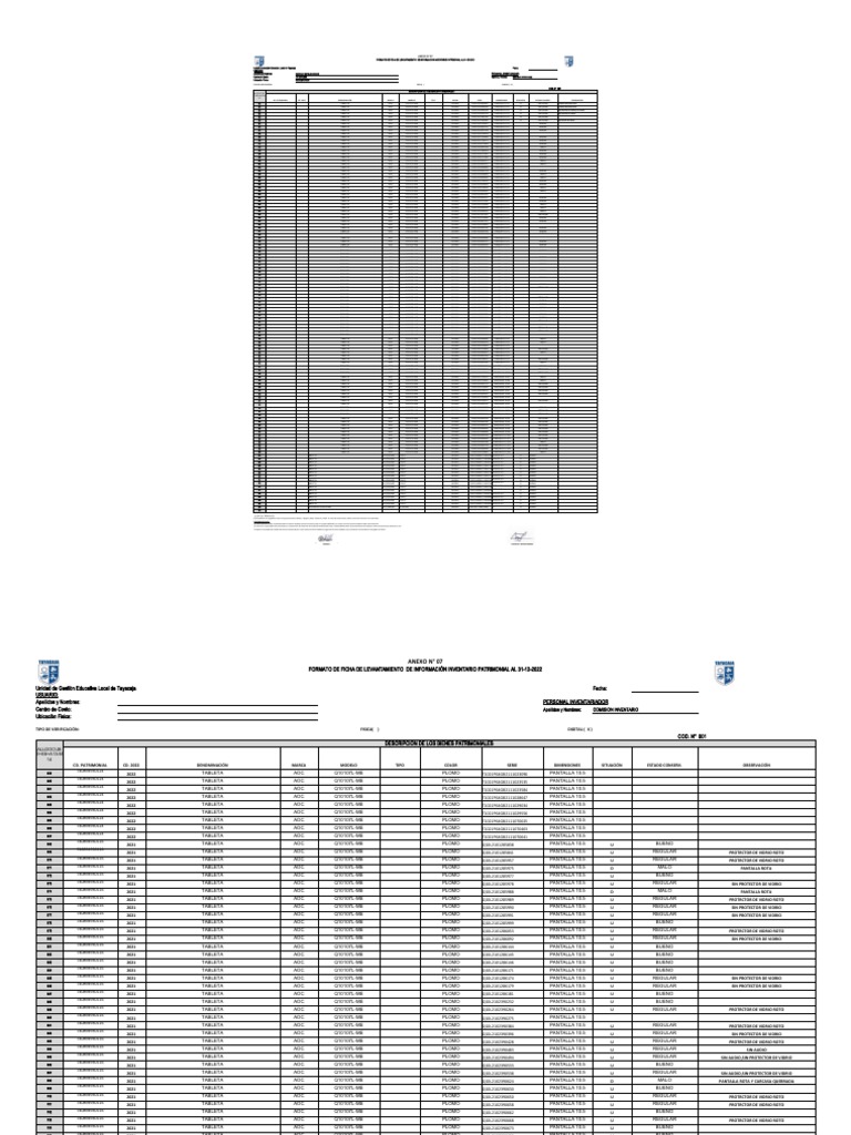 Ficha de Levantamiento 2023 Formato | PDF