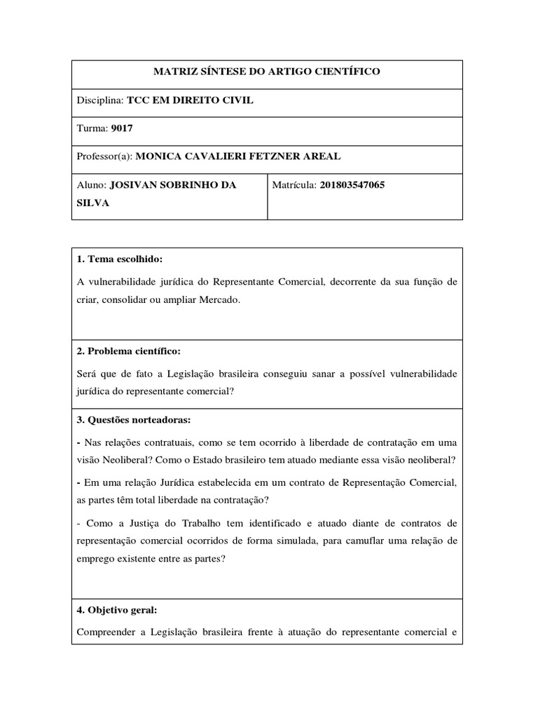 Matriz - TCC em Direito Civil | PDF