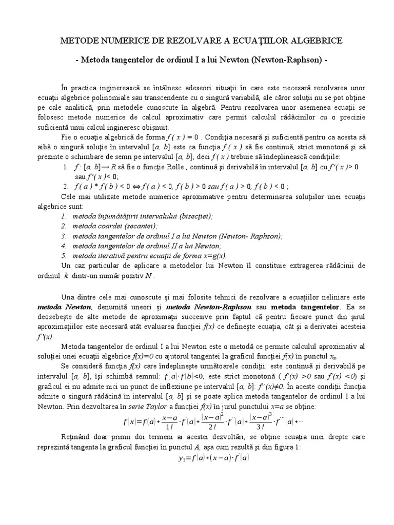 Laborator Metode Numerice - Metoda Newton | PDF