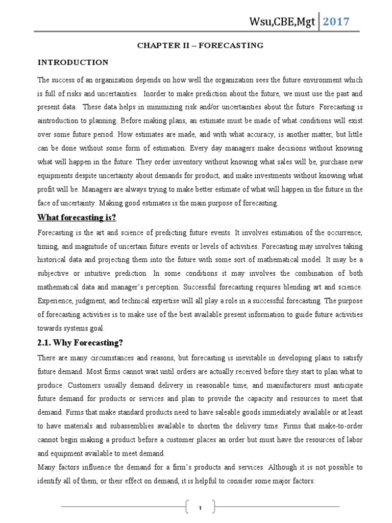 CH 2 | PDF | Forecasting | Moving Average