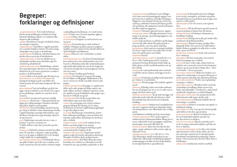 Begreper Samfunnsfag | PDF