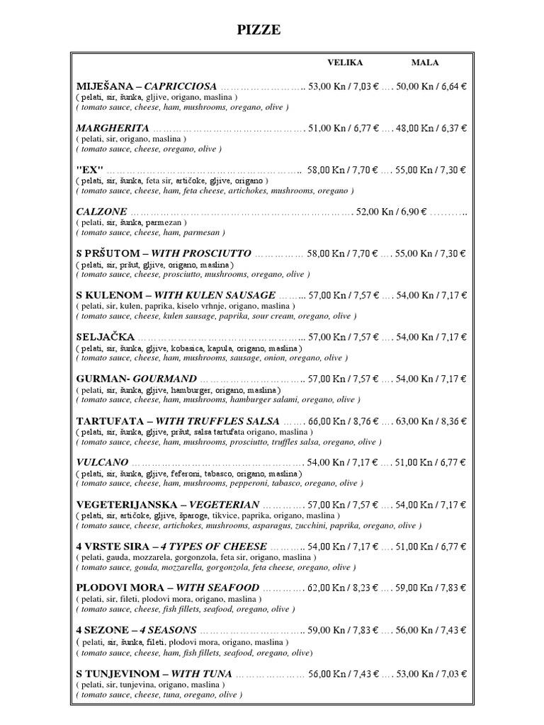 JELOVNIK | PDF | Western Cuisine | Food Ingredients