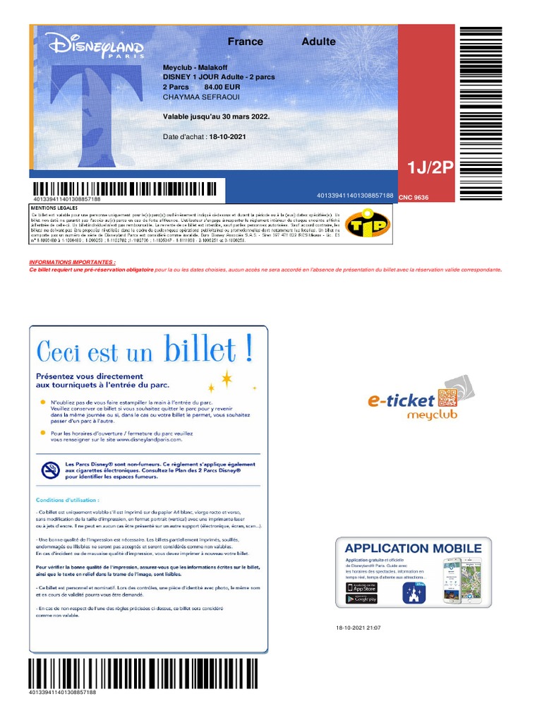 Billet Disney | PDF